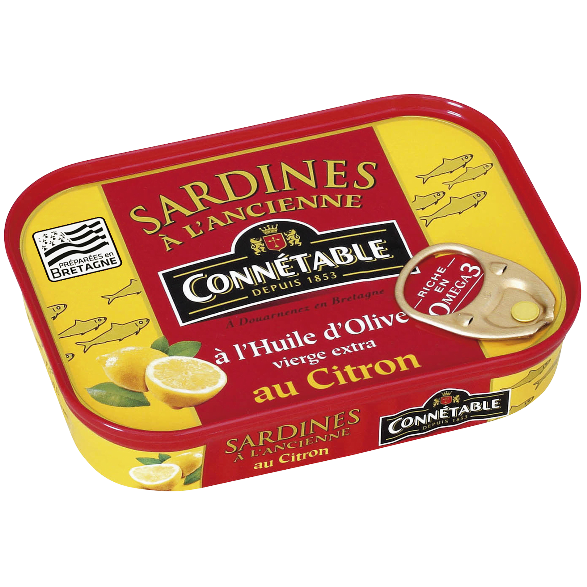 Sardines à l’huile d’olive vierge extra, et au citron - Connétable