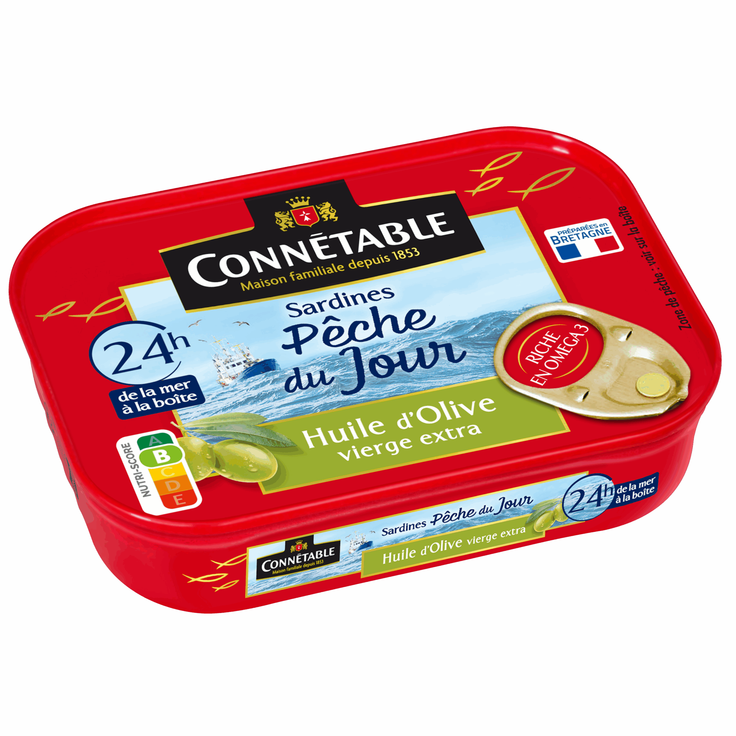 Sardines Pêche du Jour à l’huile d’olive vierge extra - Connétable